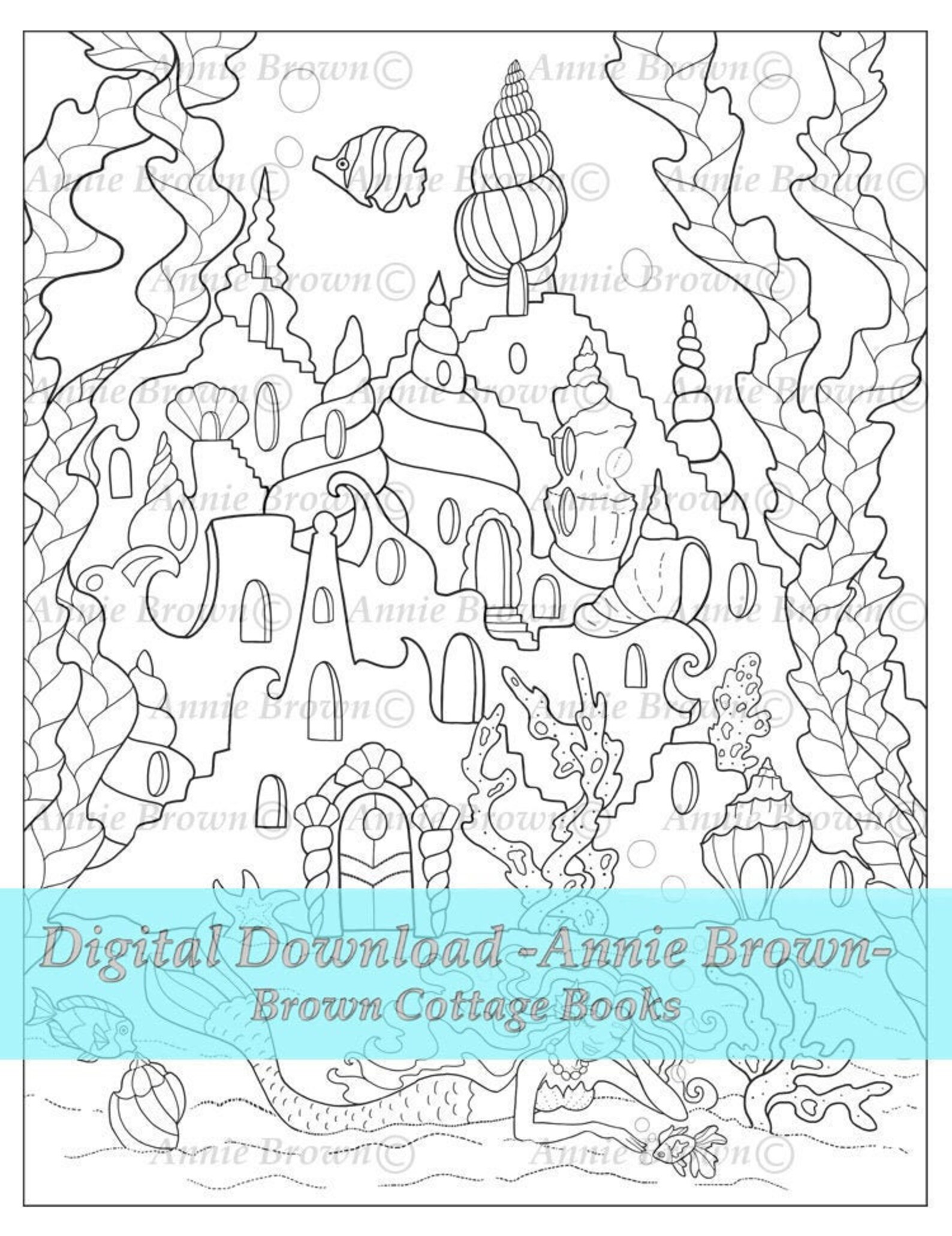 Adult Coloring Page Siren Coloring Page Line Art Instant - Etsy