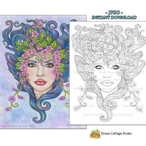 Fae Fairies Coloring Page Line Art Instant Download - Etsy