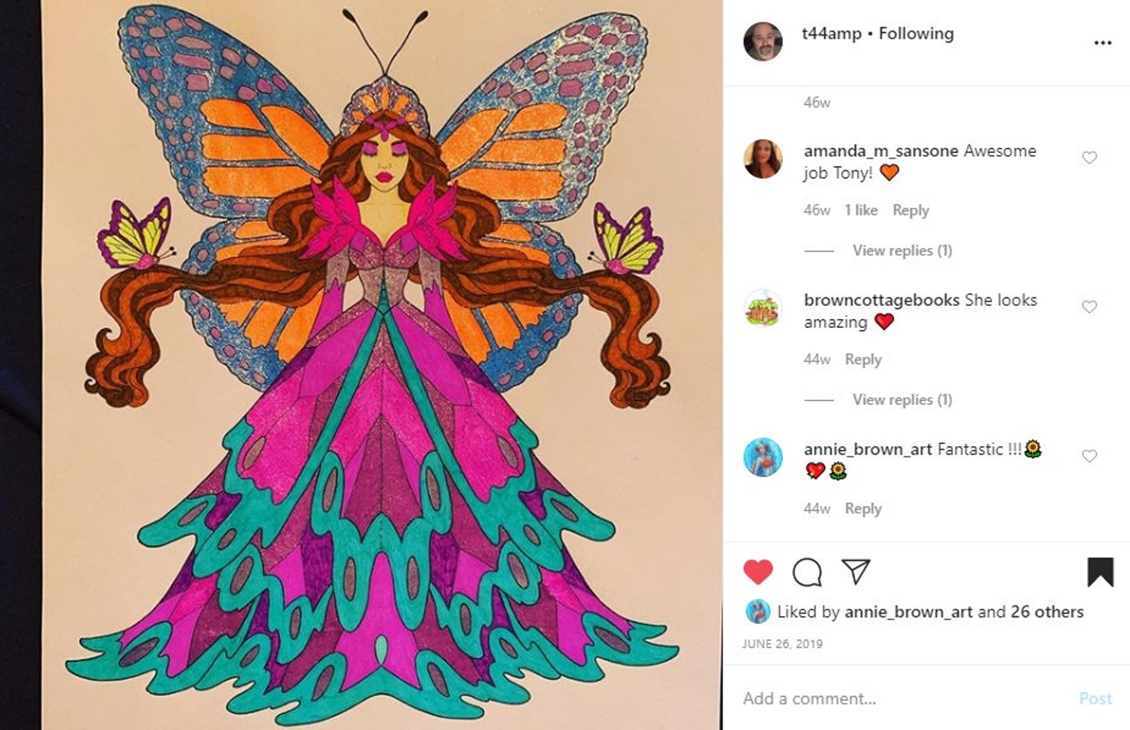 Fairies Coloring Page Fantasy Art Butterfly Wings Printable | Etsy