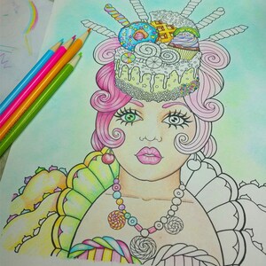 Dessert Coloring Page Fantasy Art Printable Download | Etsy