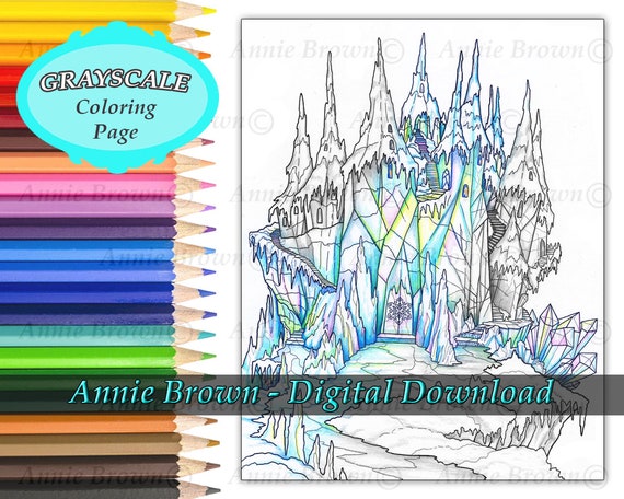Dibujo para colorear en escala de grises Dibujos para - Etsy España