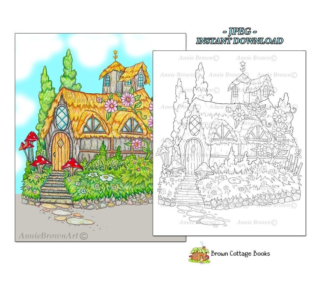 Haystack Manor Coloring Page Instant Download Printable File Fairy Home ...