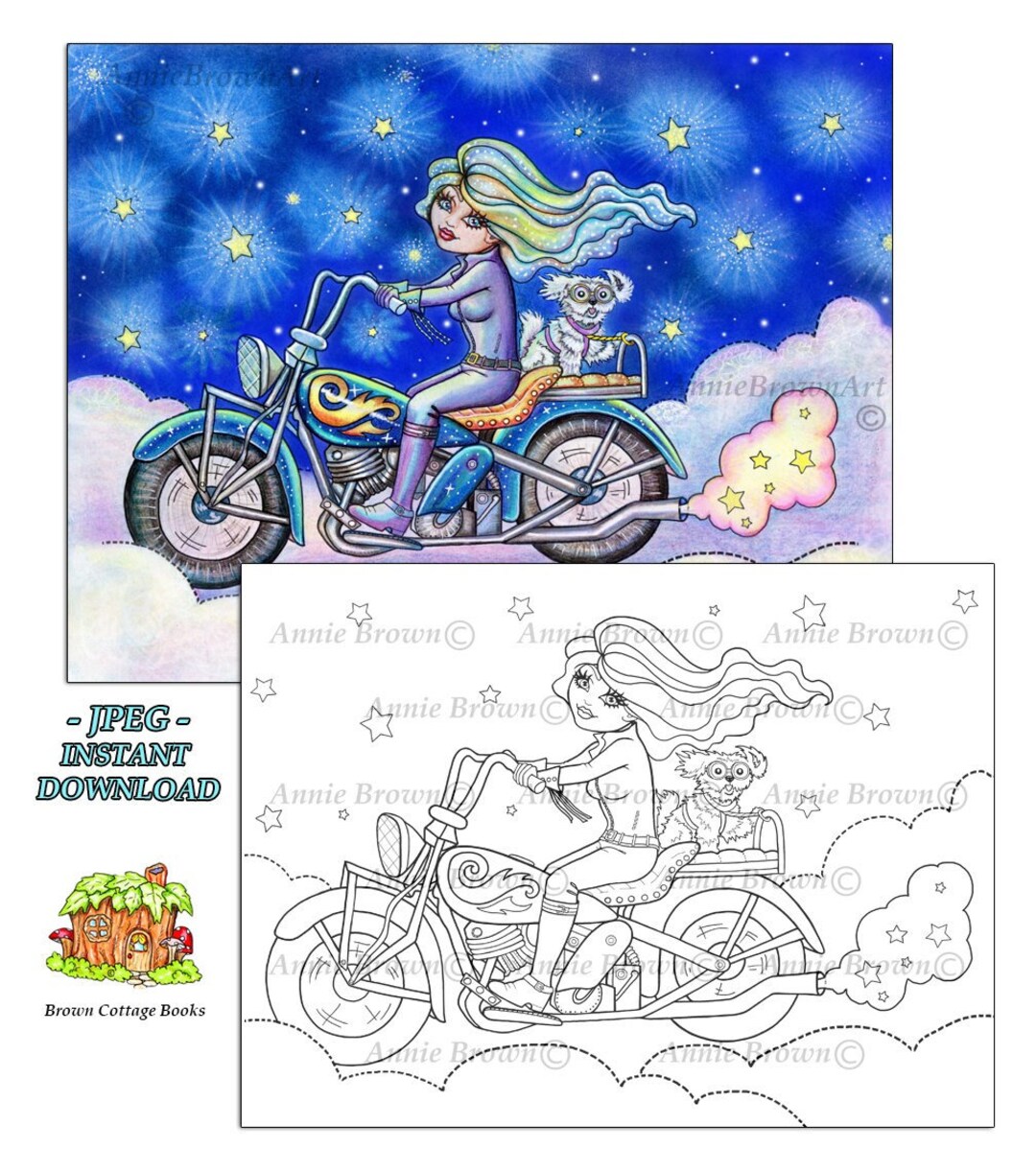 Adult Coloring Page, Fantasy Coloring Page, Line Art, Printable ...