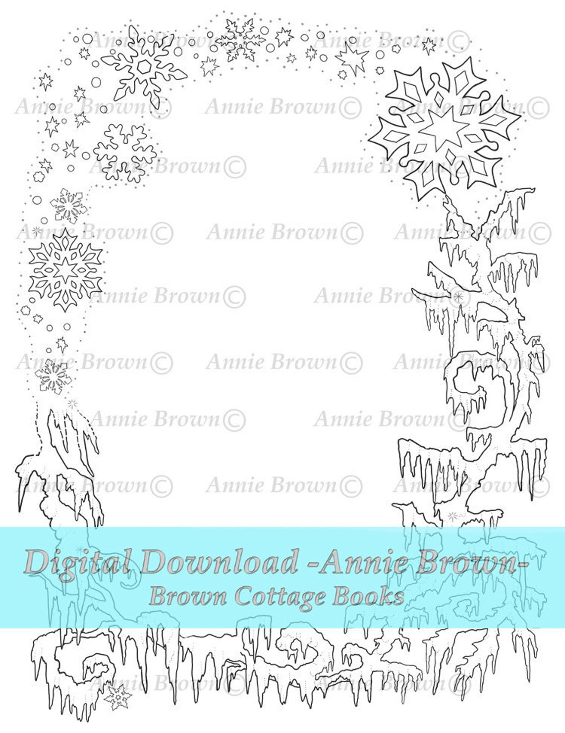 Icy Border Adult Coloring Pages Fantasy Printable Download - Etsy