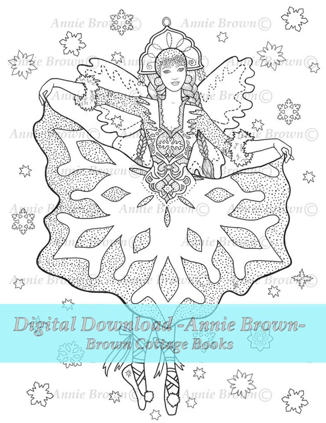 Winter Fairies Coloring Page Fantasy Art Printable Download - Etsy