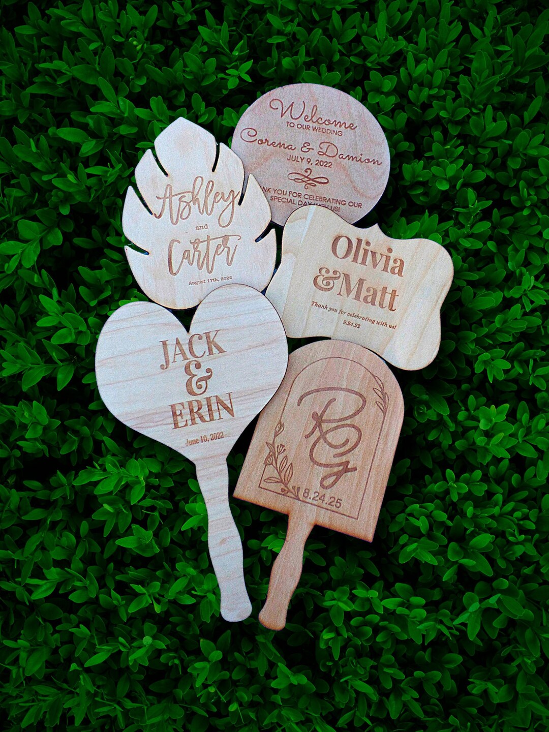 Custom Personalized Wooden Hand Fans for Wedding or Event, Engraved ...
