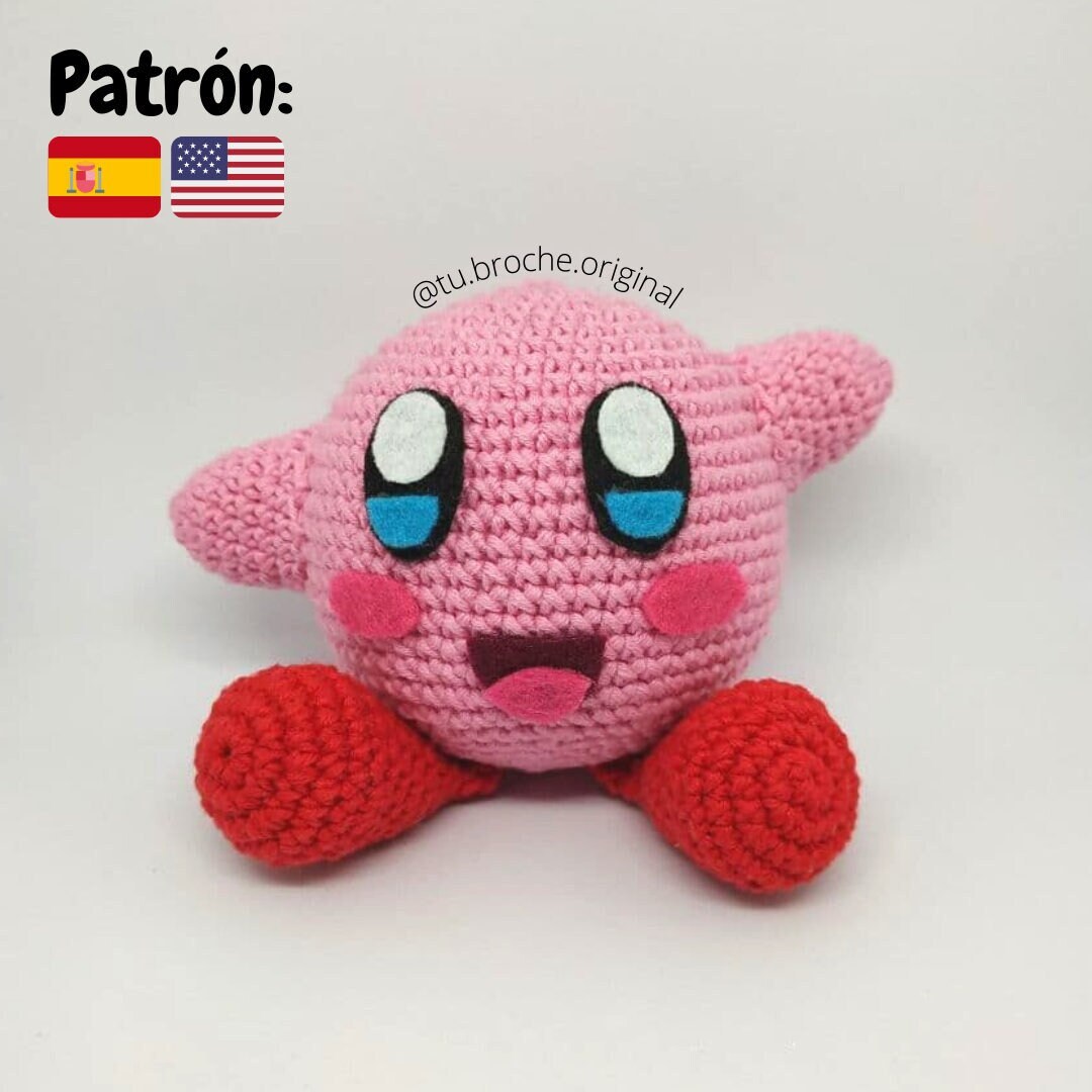 Kirby Crochet Pattern Amigurumi Kirby PDF TUTORIAL spanish - Etsy