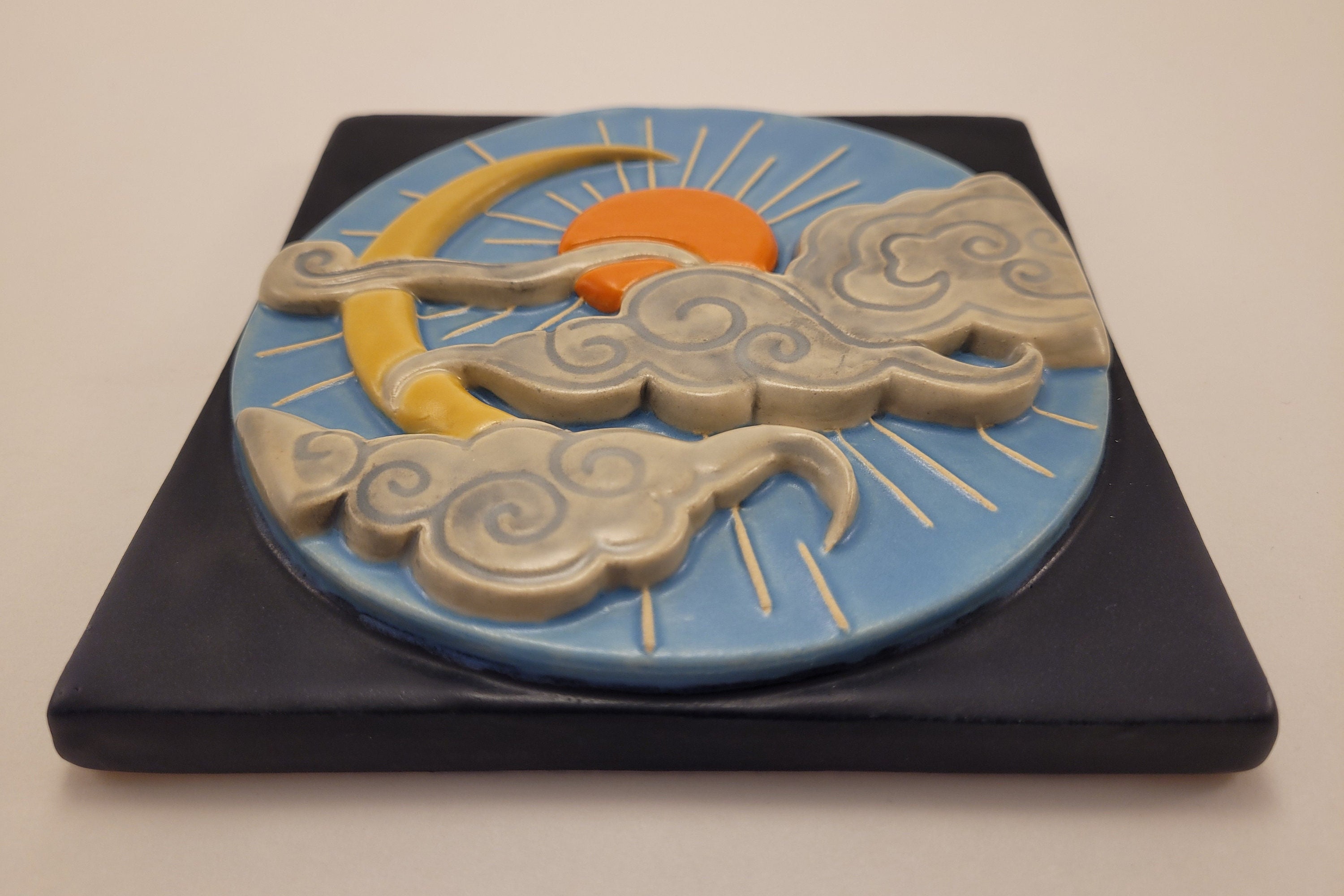 Sun and Moon Tile, Handmade Ceramic Tile - Etsy
