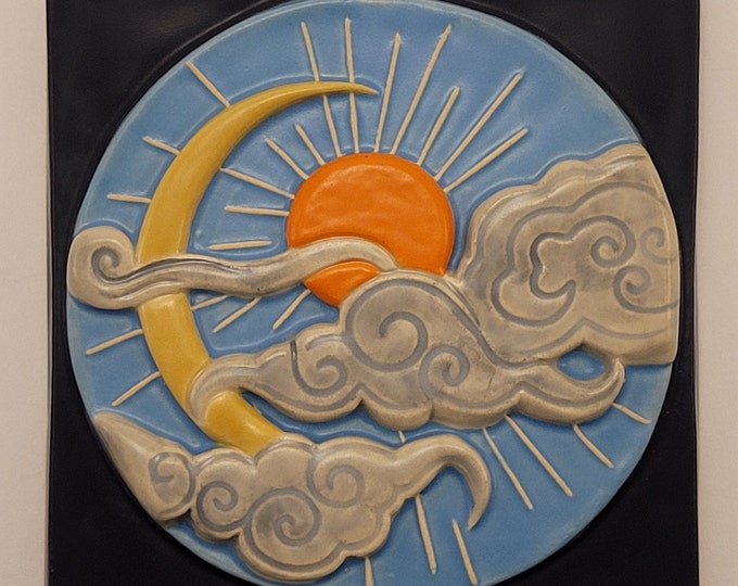 Sun and Moon Tile, Handmade Ceramic Tile - Etsy