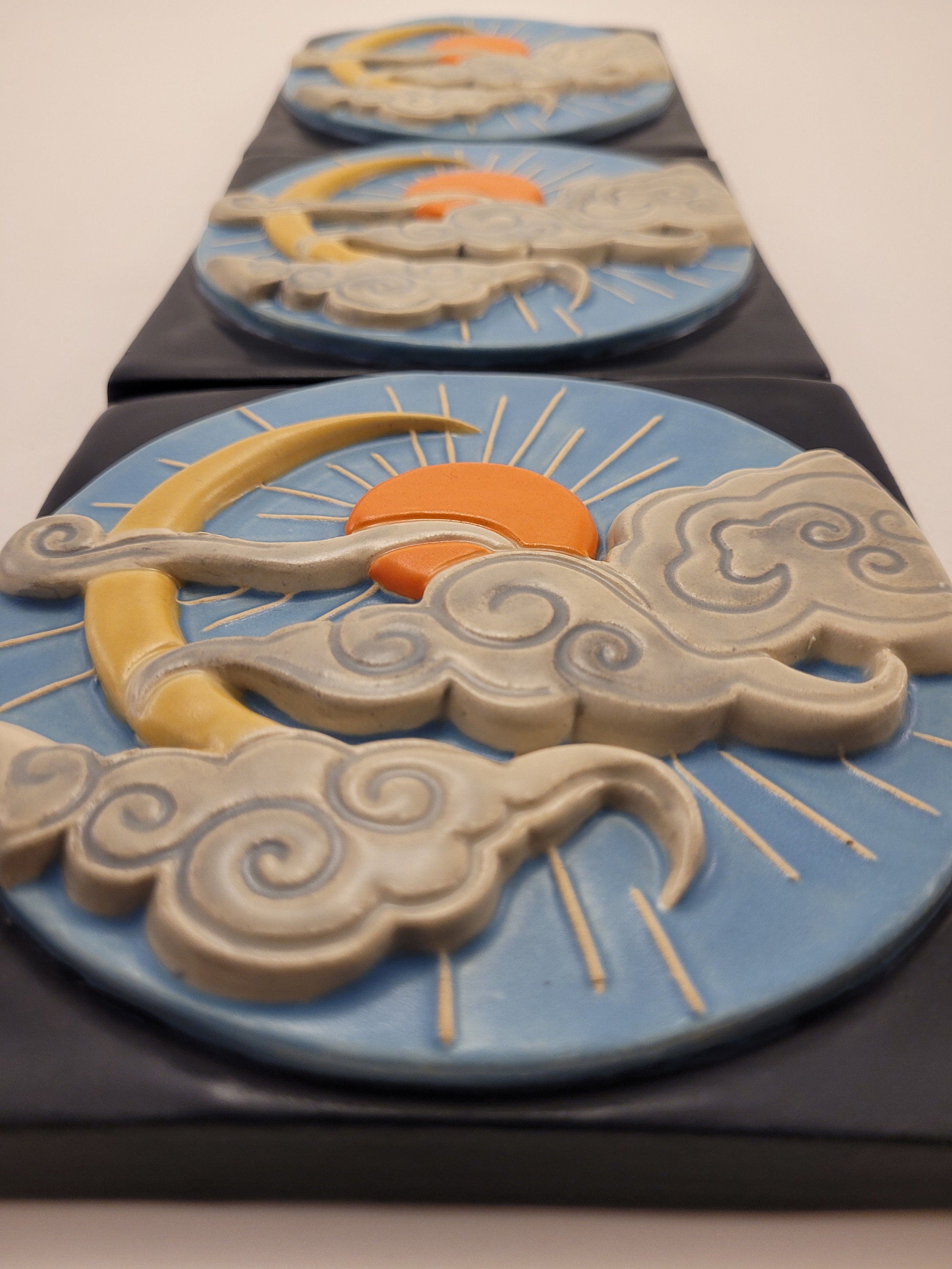 Sun and Moon Tile, Handmade Ceramic Tile - Etsy