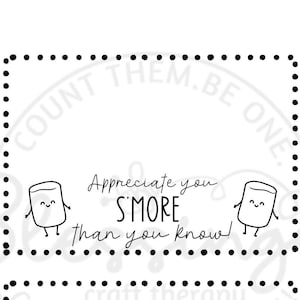Printable Paperclip Bookmark Gift Card. Teacher Appreciation. S'MORE ...