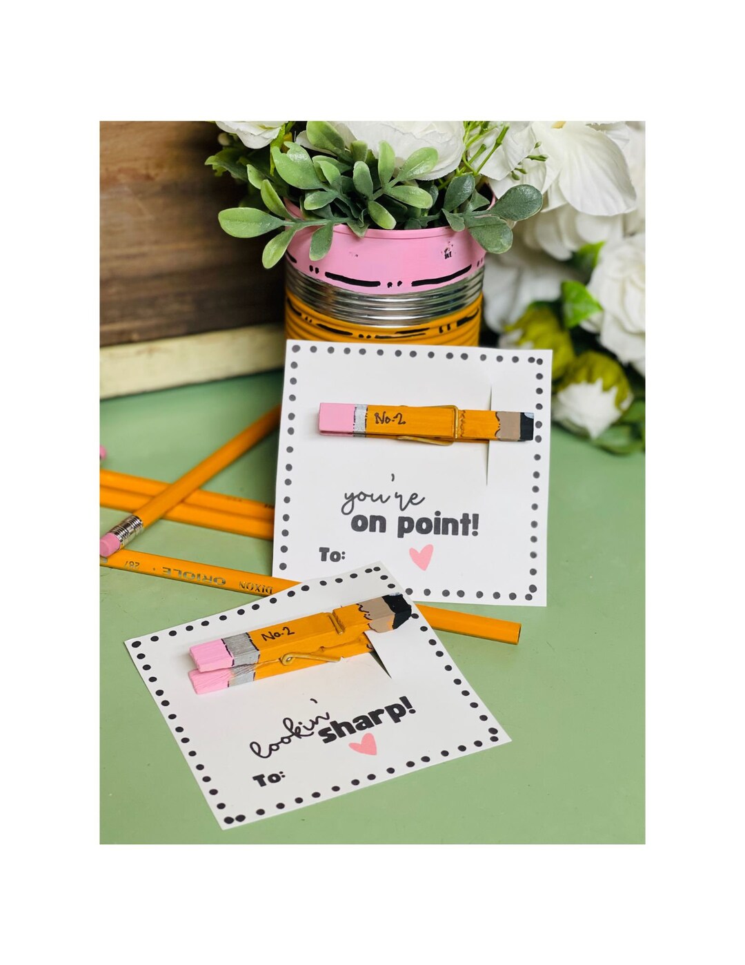Pencil Clothespin Clip Card Pdf - Etsy