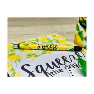 Squeeze the Day Lemon Theme Printable PDF Composition Notebook Graphic ...