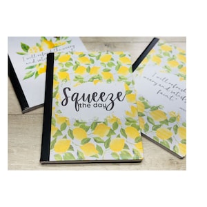 Squeeze the Day Lemon Theme Printable PDF Composition Notebook Graphic ...