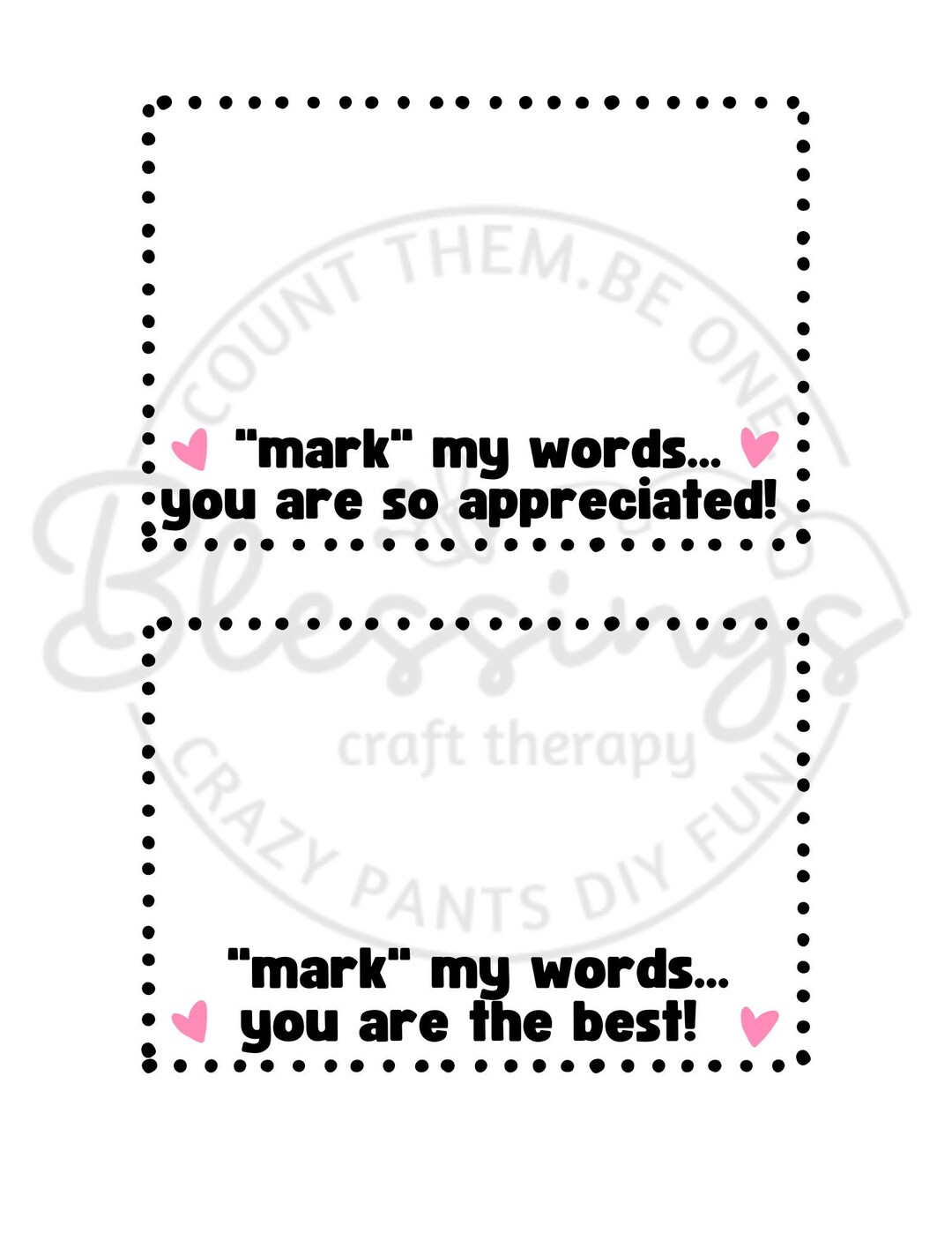 Printable Paperclip Bookmark Gift Card. Teacher Appreciation. "mark My ...