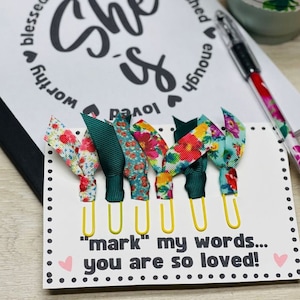 Printable Paperclip Bookmark Gift Card. Teacher Appreciation & Mom - Etsy