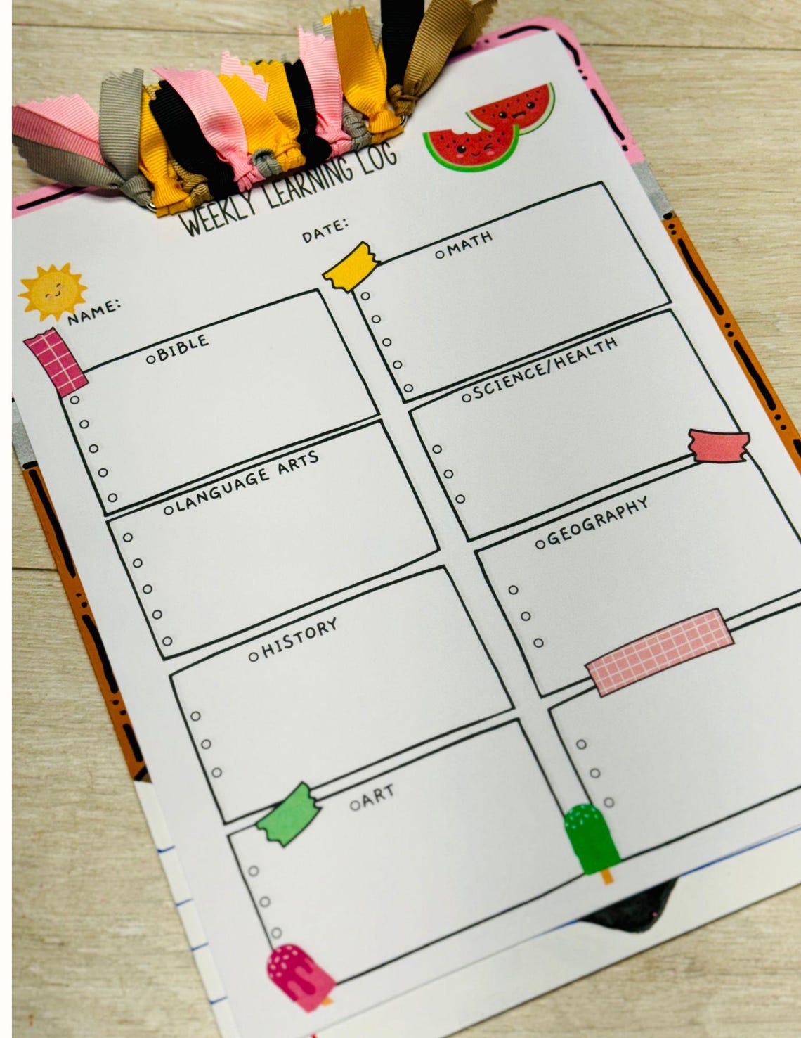 Learning Logs Printable PDF. Digital Download Weekly Learning Logs, One ...