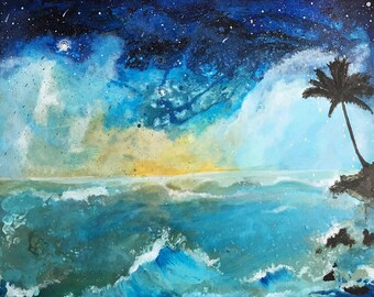 Abstract beach art | Etsy