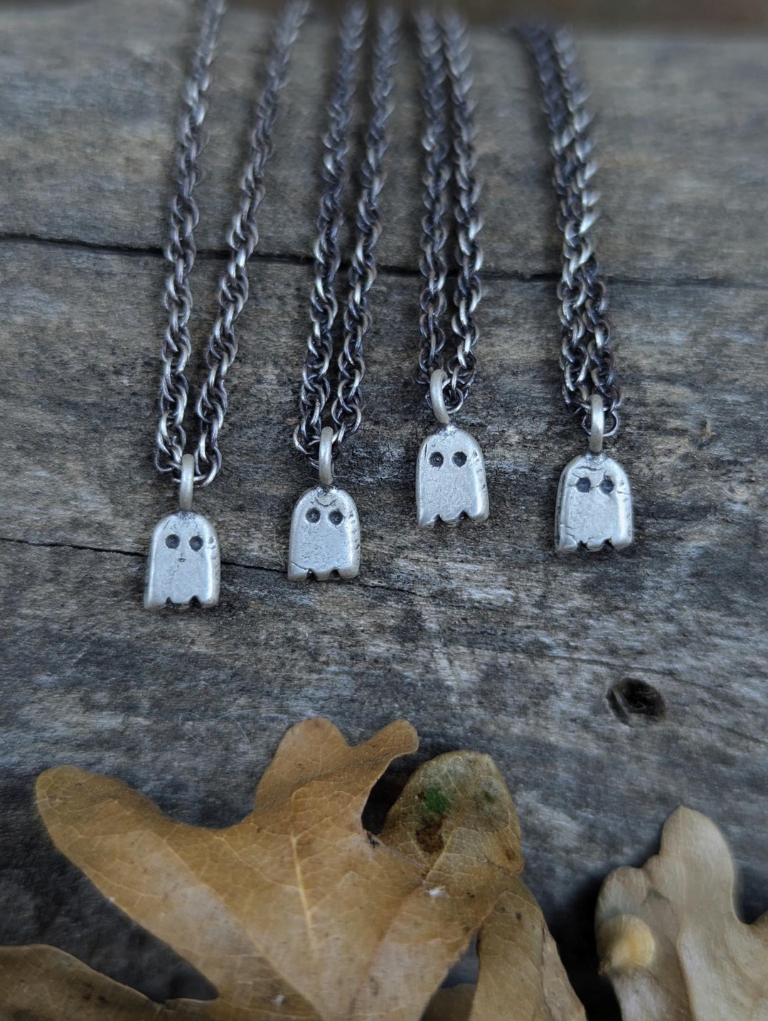 Ghost Choker Necklace Sterling Silver - Handmade, Rustic, Halloween ...