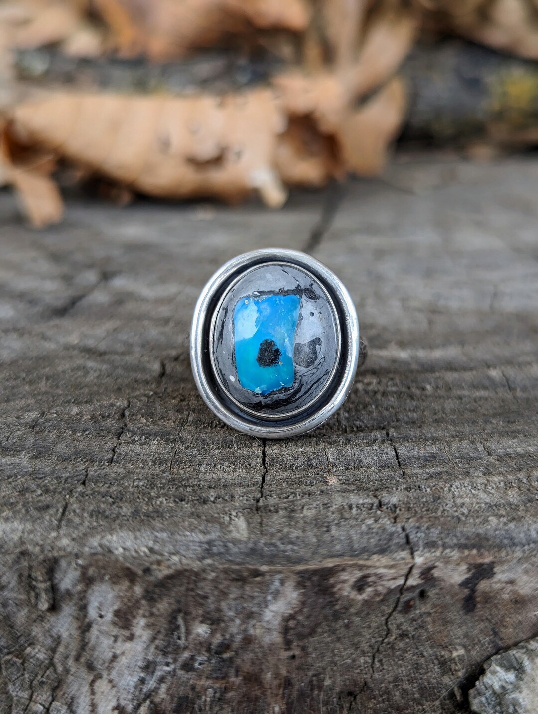 Galaxy Opal Ring Shadowbox Border Sterling Silver Size 7.5 - Etsy