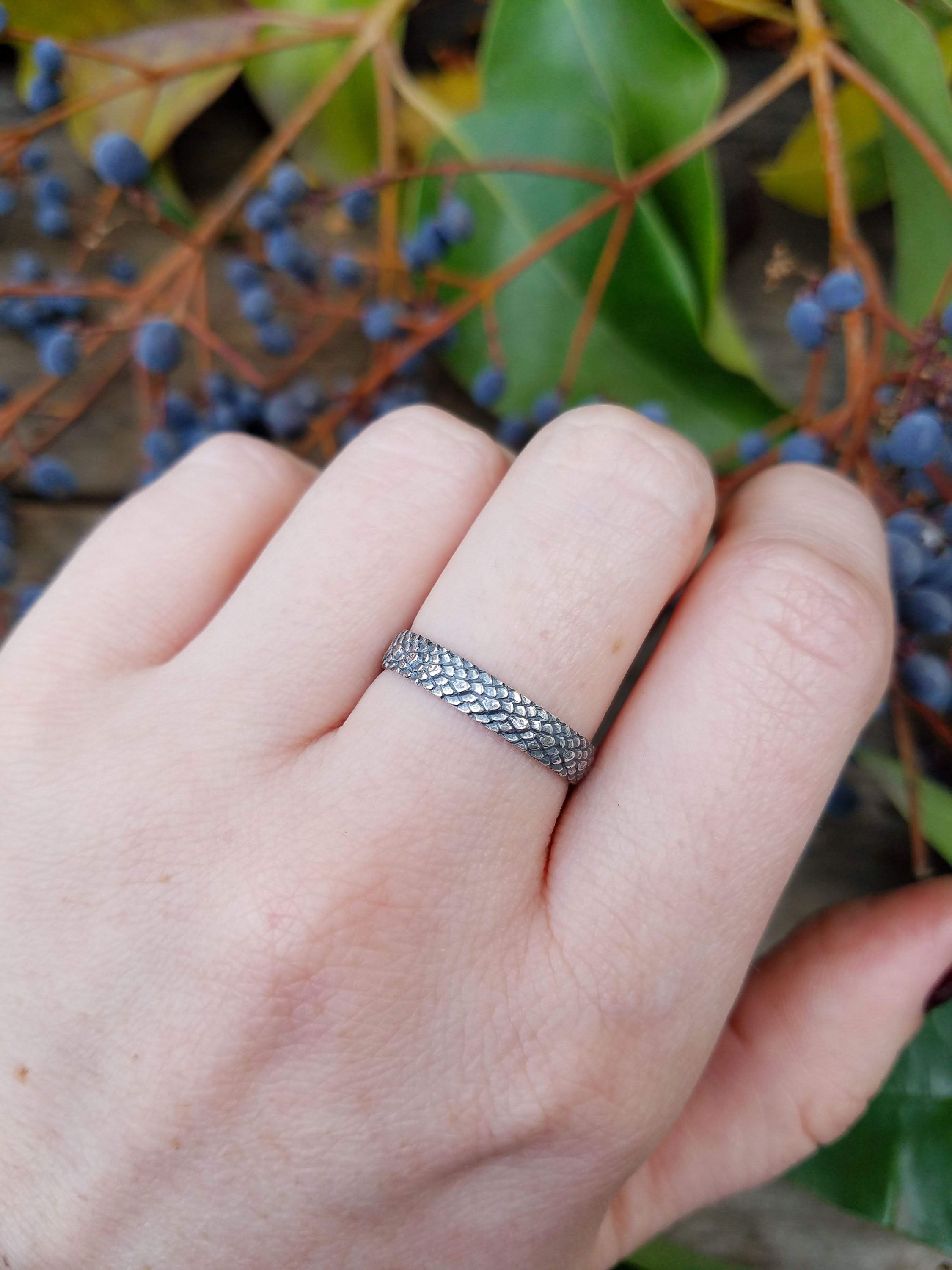 Snakeskin Sterling Silver Stacker Ring, Simple Stacker - Custom Size ...
