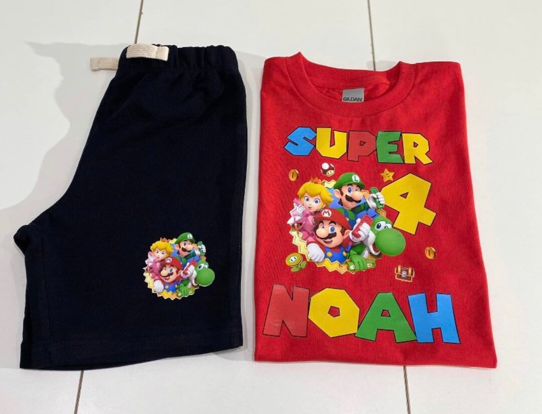 Super Mario Bros Birthday Boy Outfit - Etsy