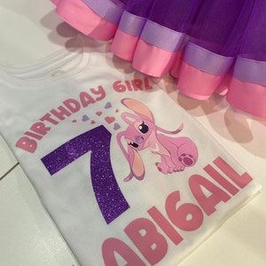Cute Stitch-angel Tutu Set, Angel Birthday Girl Tutu, Purple and Pink ...