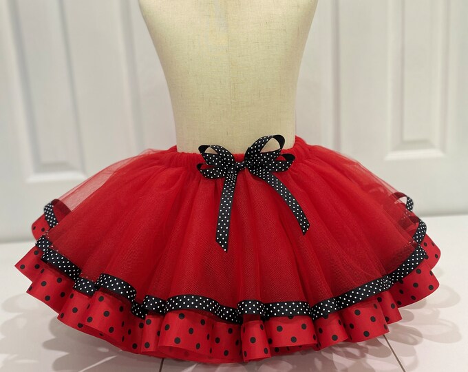 Beautiful Ladybug Tutu, Red and Black Tutu, Black and White Polkadots ...