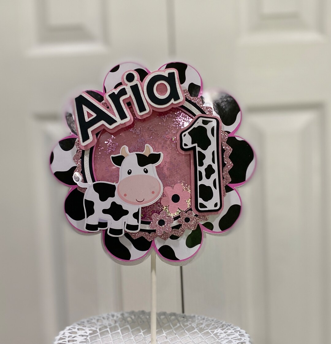 Beautiful Cow Cake Topper 3D Shaker Cow Cake Topper Farm - Etsy
