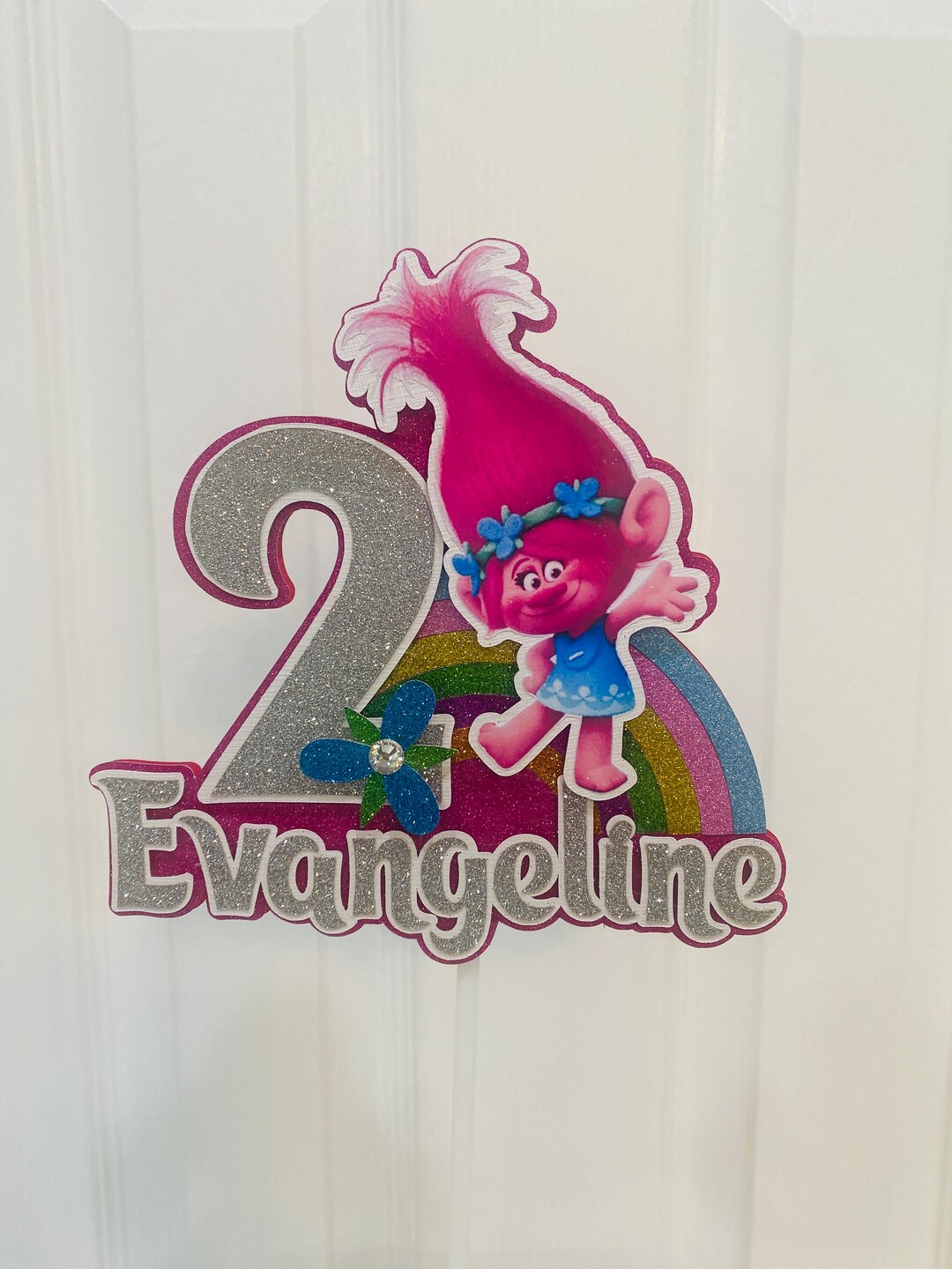 Cute Princess Poppy Cake Topper, Trolls Birthday Girl Party - Etsy