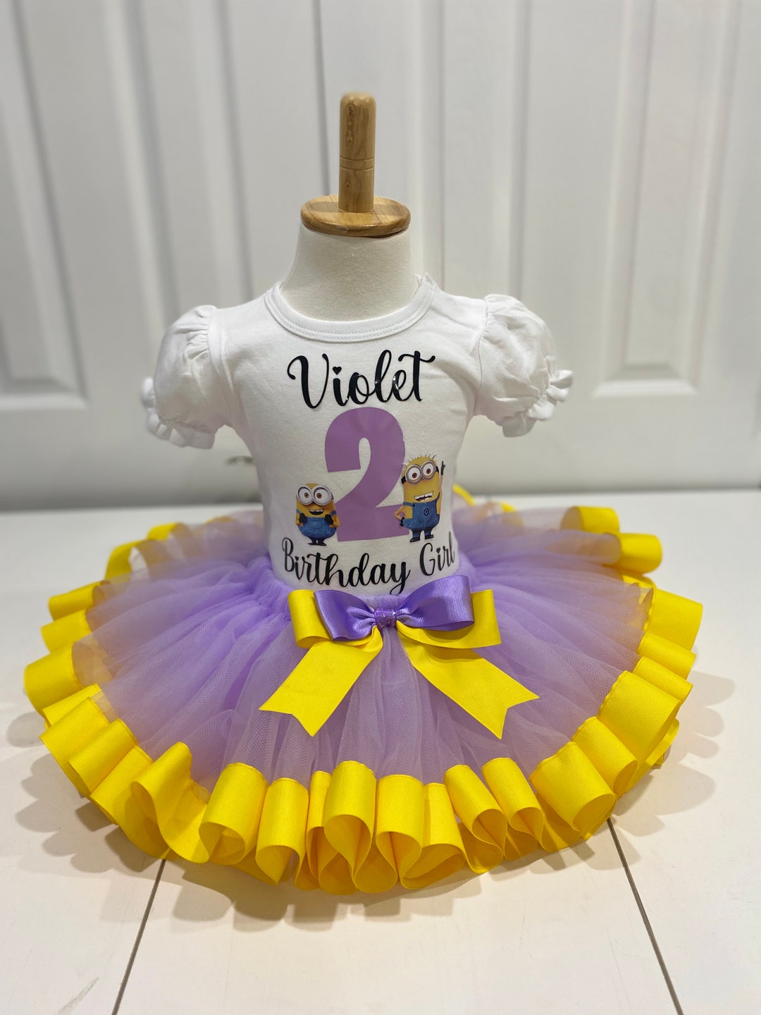Cute Minions Tutu Set, Lilac and Yellow Tutu, Minions Birthday Girl ...