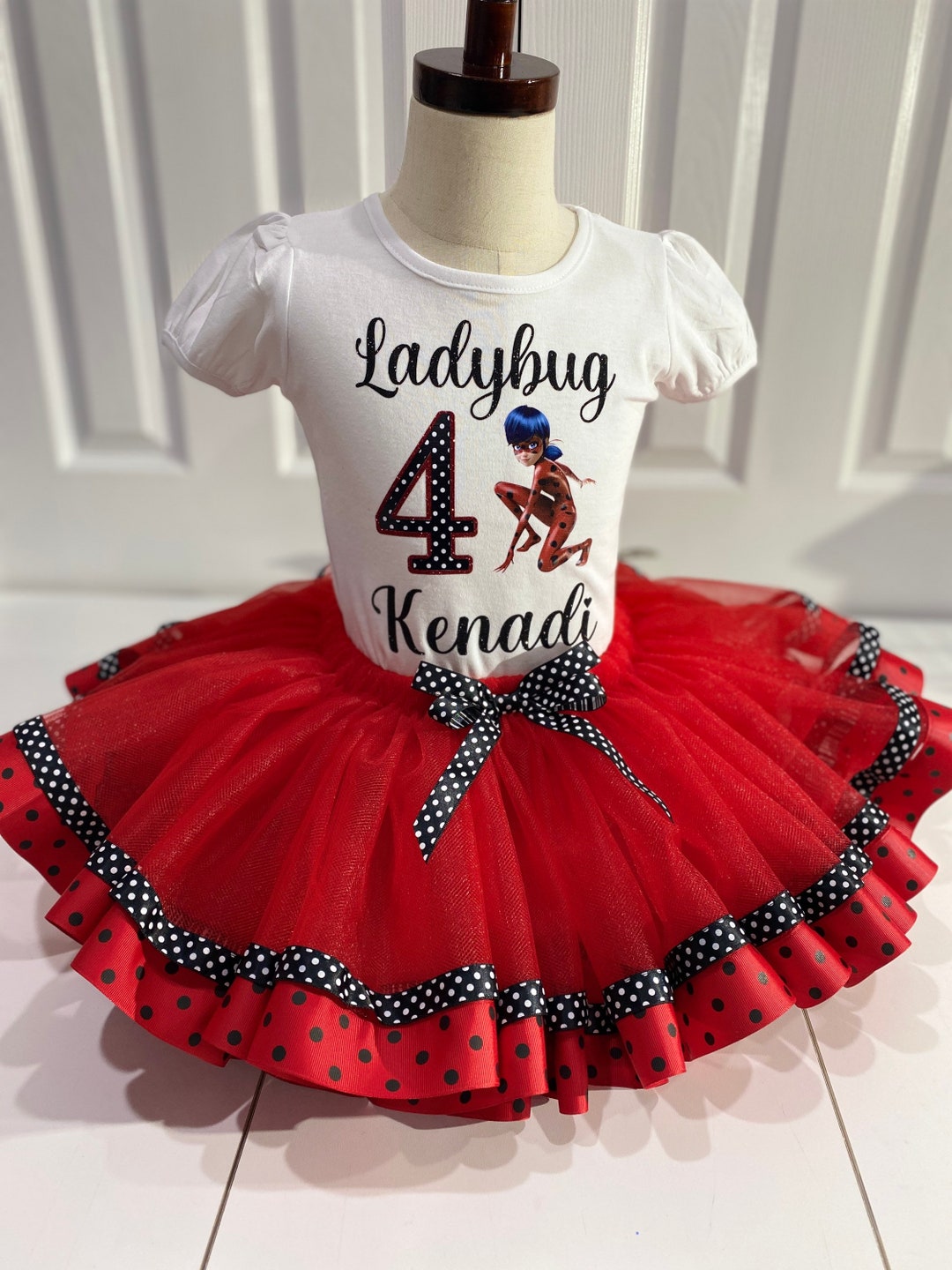 Red and Polkadots Tutu Set, Birthday Girl Polkadots Tutu Set, Birthday ...