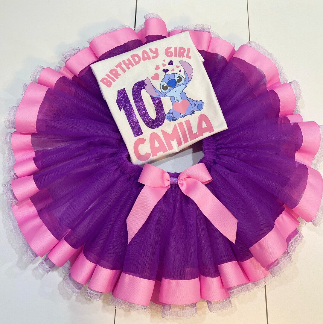 Stitch Birthday Girl Tutu Set, Beautiful Lilac and Pink Stitch Tutu - Etsy