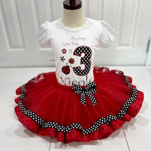 Red and Polkadots Tutu Set, Birthday Girl Polkadots Tutu Set, Birthday ...