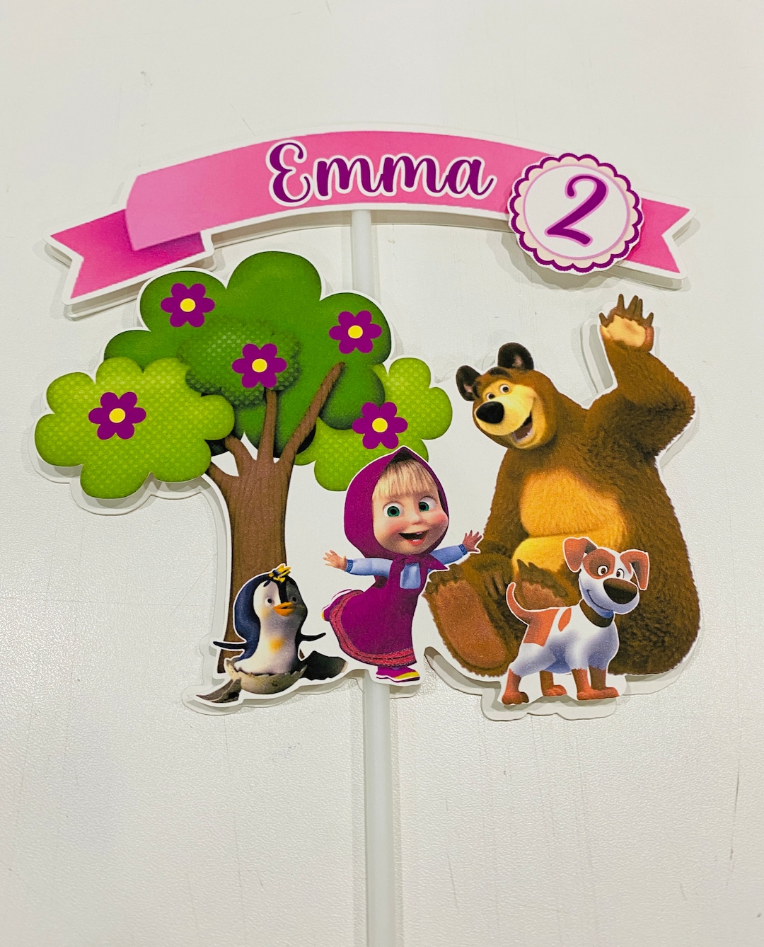 Cute Masha and the Bear 3D Cake Topper - Etsy
