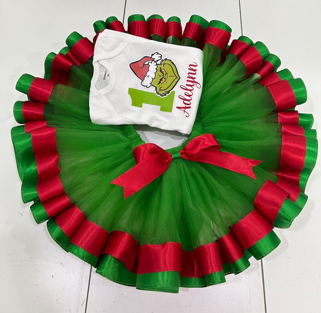 Grinch Red and Green Tutu Set, Christmas Tutu Set. - Etsy