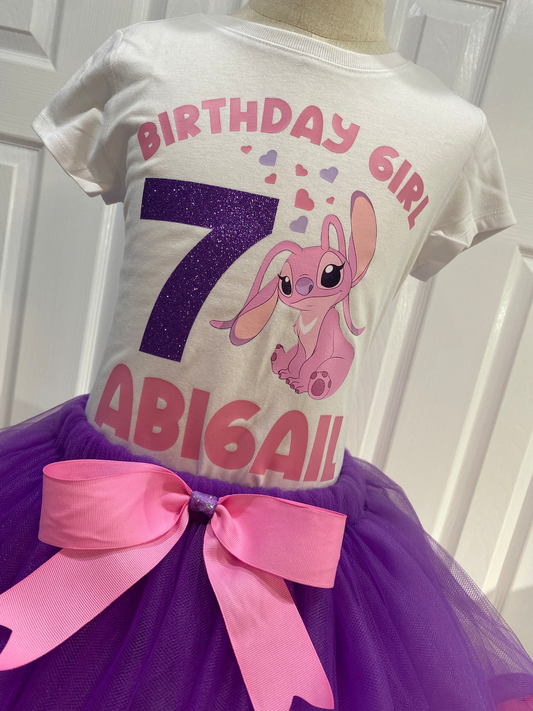 Cute Stitch-angel Tutu Set, Angel Birthday Girl Tutu, Purple and Pink ...