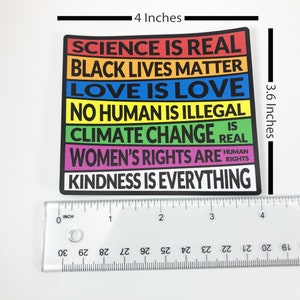 Sticker Science is Real Black Lives Matter Love is Love No Human is ...