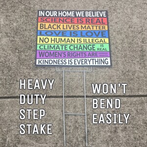 In Our Home We Believe Science is Real Black Lives Matter Yard Sign ...