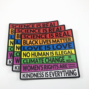 Sticker Science is Real Black Lives Matter Love is Love No Human is ...