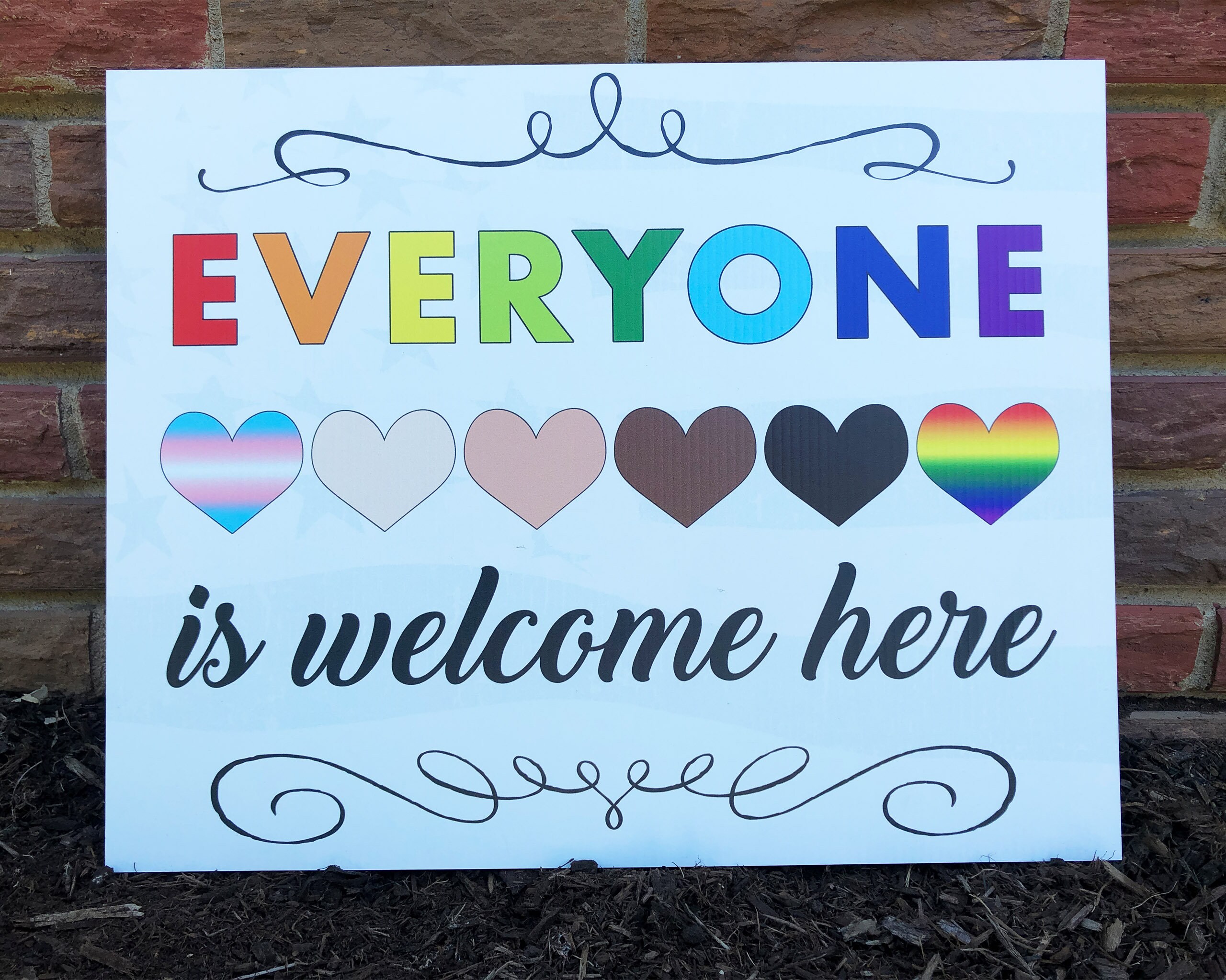 Everyone is Welcome Here Yard Sign Equality Double Sided - Etsy UK