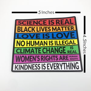 Sticker Science is Real Black Lives Matter Love is Love No Human is ...