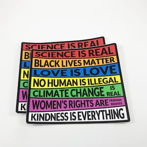 Sticker Science is Real Black Lives Matter Love is Love No Human is ...