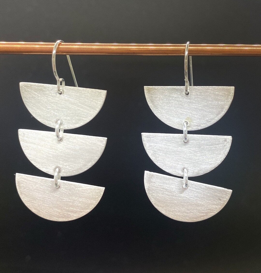 Large Dangle Earrings. Sterling Silver Statement Earrings. Modern Gift ...