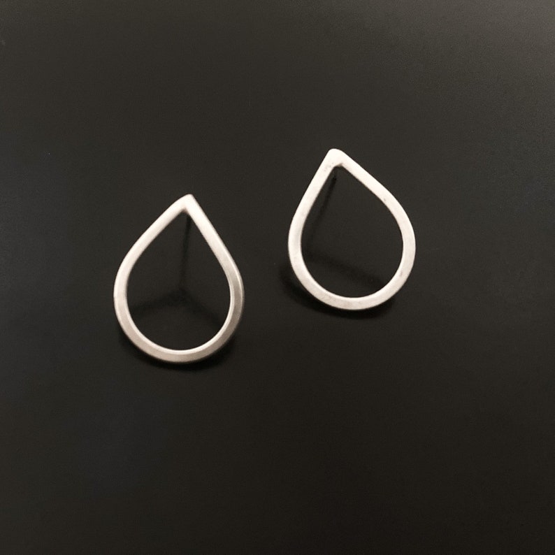 Geometric Teardrop Studs Sterling Silver Petal Earrings - Etsy