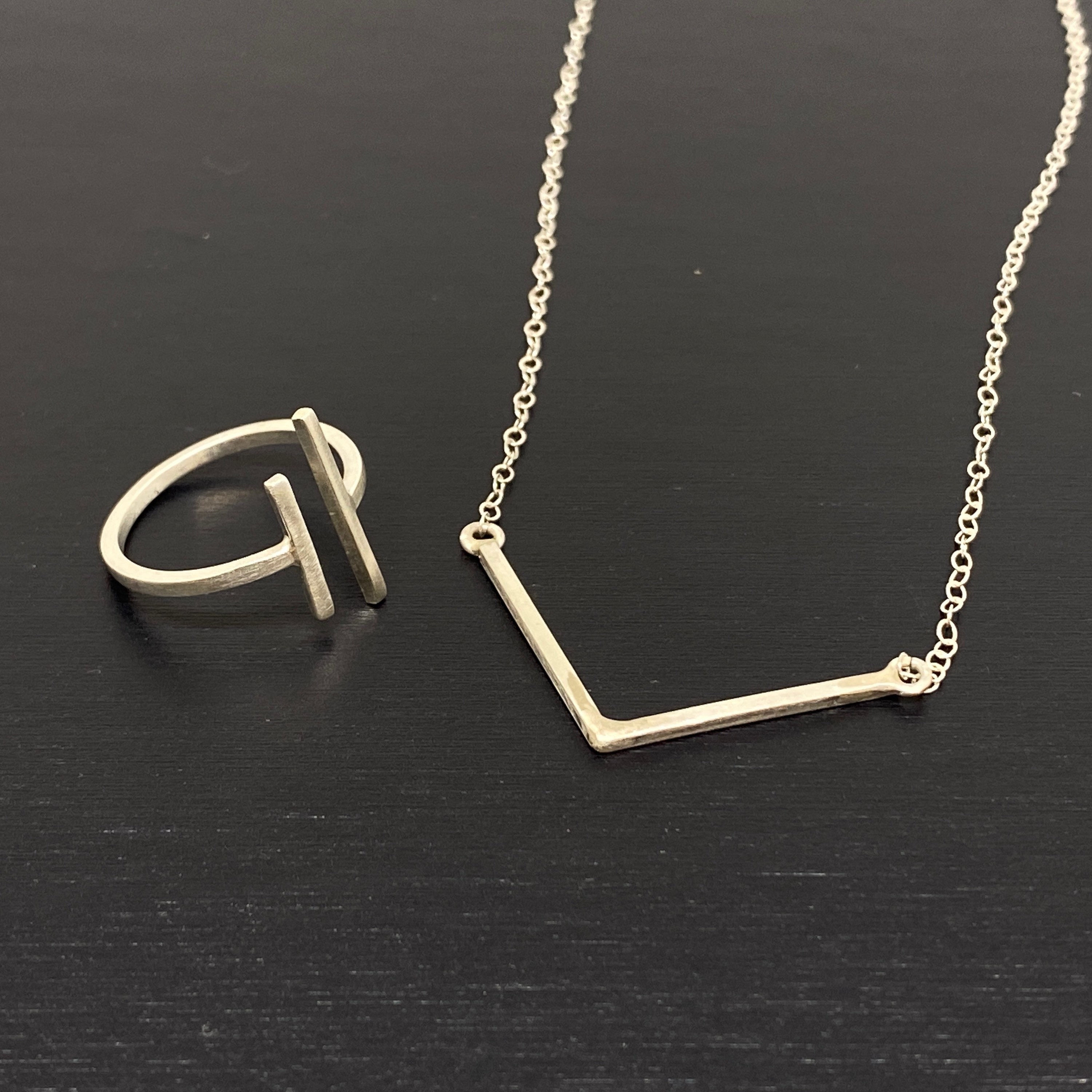 Adjustable Sterling Silver T Ring. Double Bar Open Cuff Ring. - Etsy