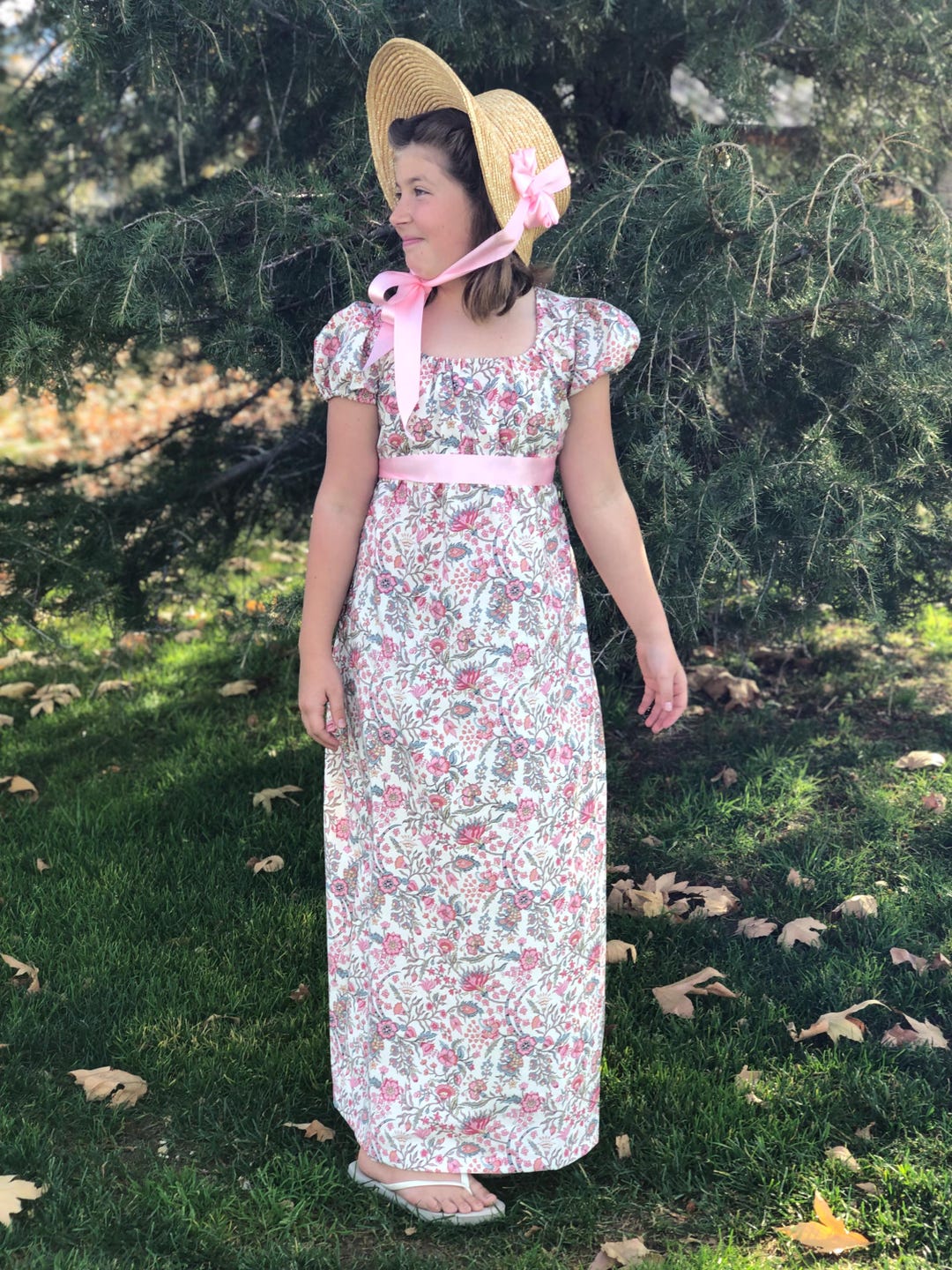 Girls Elizabeth Regency Cotton Drawstring Dress - Etsy