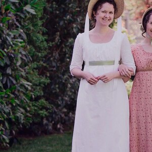 3/4 Sleeve Regency White Drawstring Gown - Etsy Canada