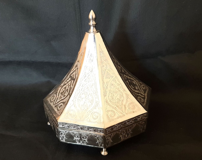 Moroccan Decor Silver Jewelry Box, Silver Trinket Box, Silver Ring Box ...