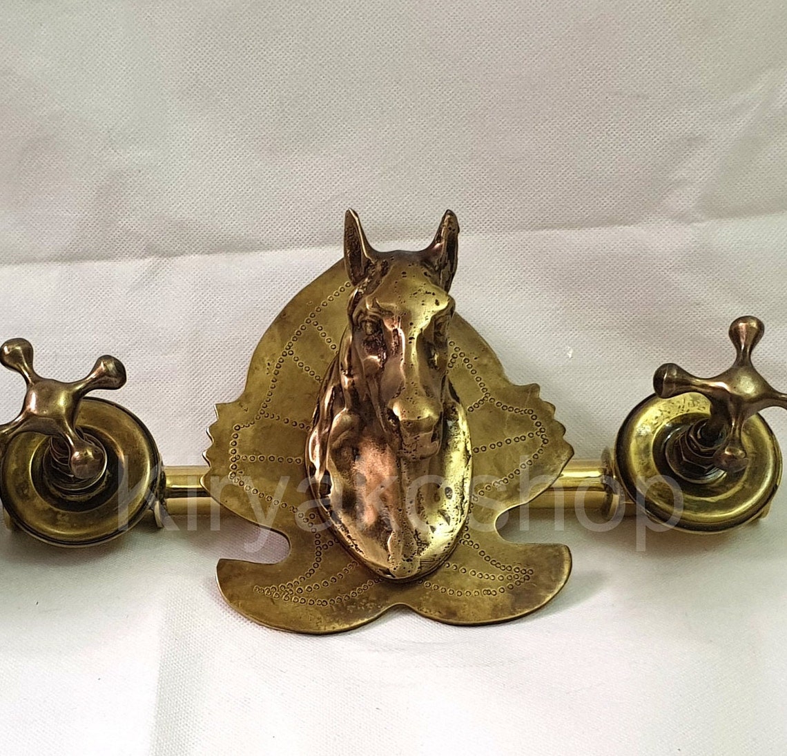 Brass Patina Horse Head Faucet With Two Handles Wall Mount - Etsy